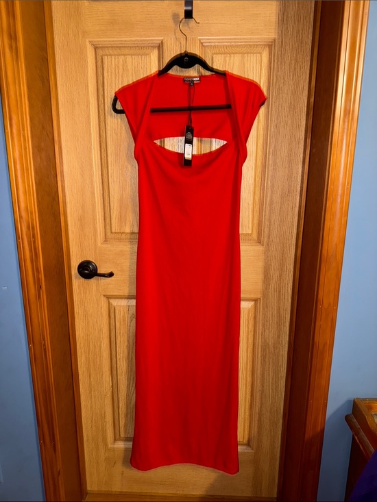 Fashion Nova | Dresses | Fashion Nova Red Cutout Maxi Dress | Poshmark